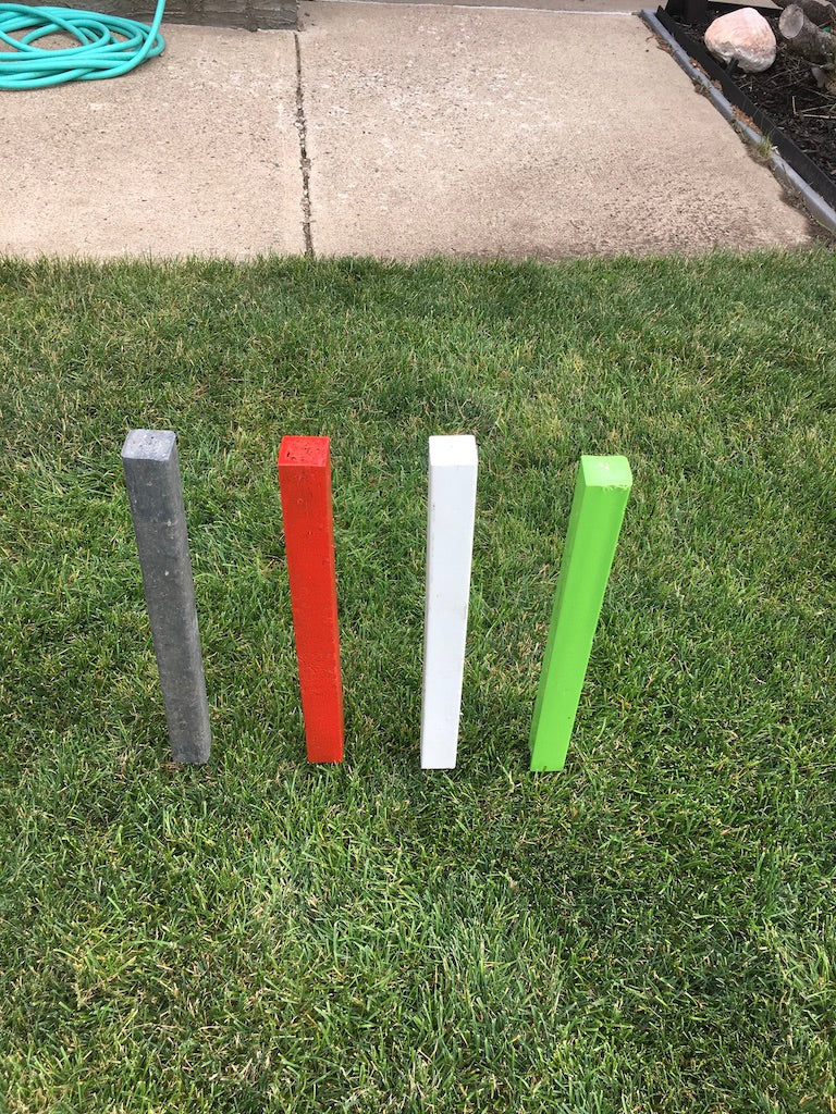 Box of 25 1.6 x 1.6 x 18" golf course barrier stakes with 5"spike ...